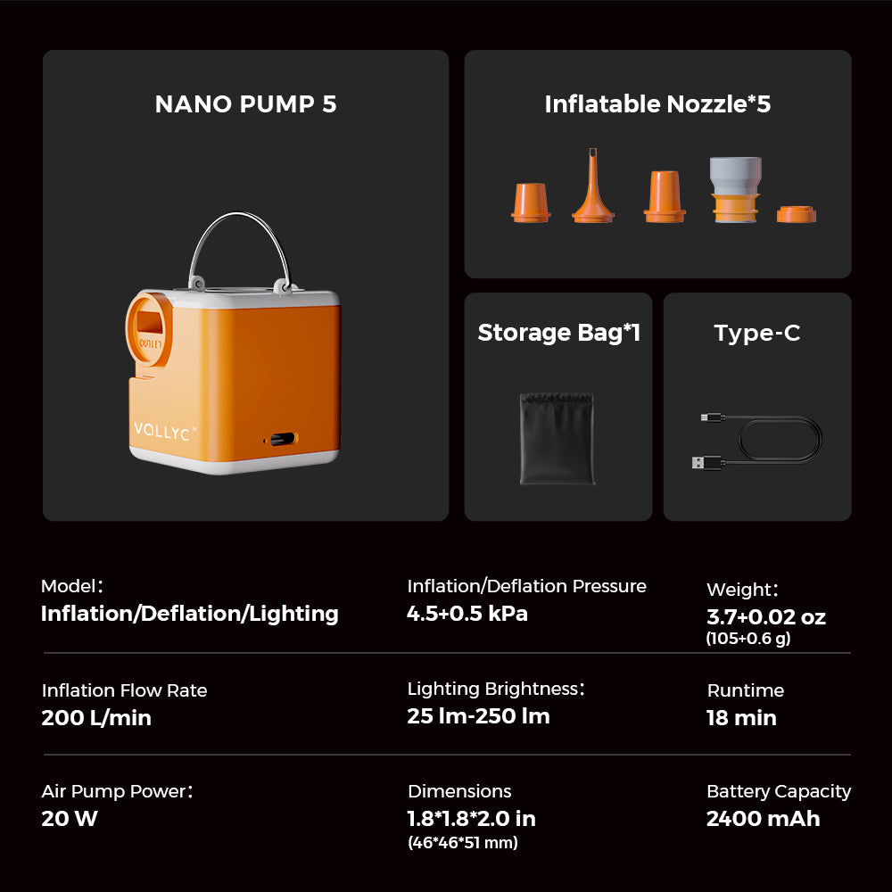NANO 5 - 4.5kPa & 200L/min Powerful Pump – VOLLYC