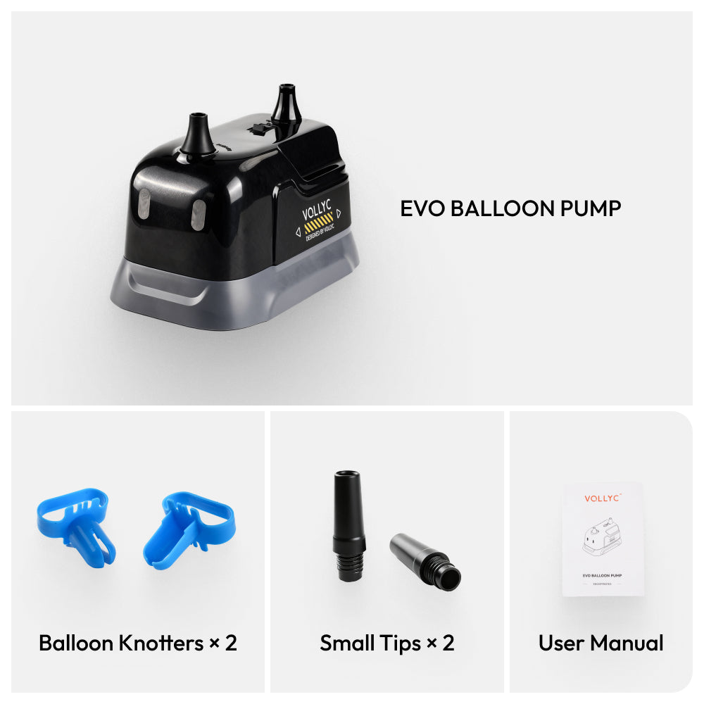EVO BALLOON PUMP - Electric Balloon Pump with Dual Nozzle & Tie Tool ...